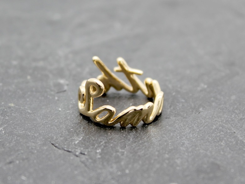 14K Gold Custom Name Ring | 3D Printing Shop | i.materialise