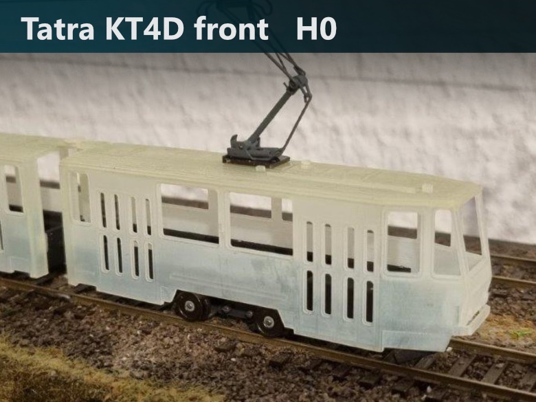Tatra KT4D Front H0 body | 3D Printing Shop | i.materialise