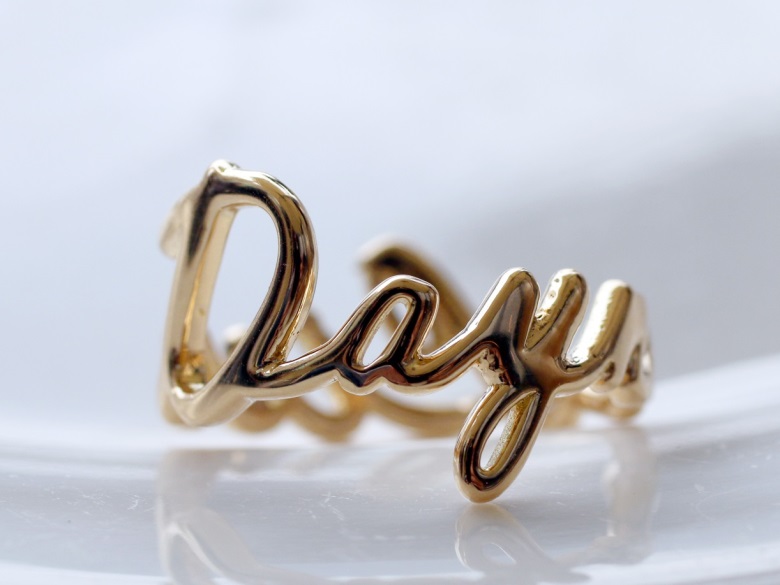 Custom Jewellery - 18k Gold Customized Name Ring | 3D Printing Shop | i ...